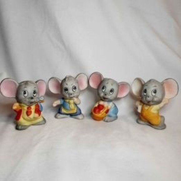 Accents | Set Of 4 Hand Painted Mice Figurines | Poshmark